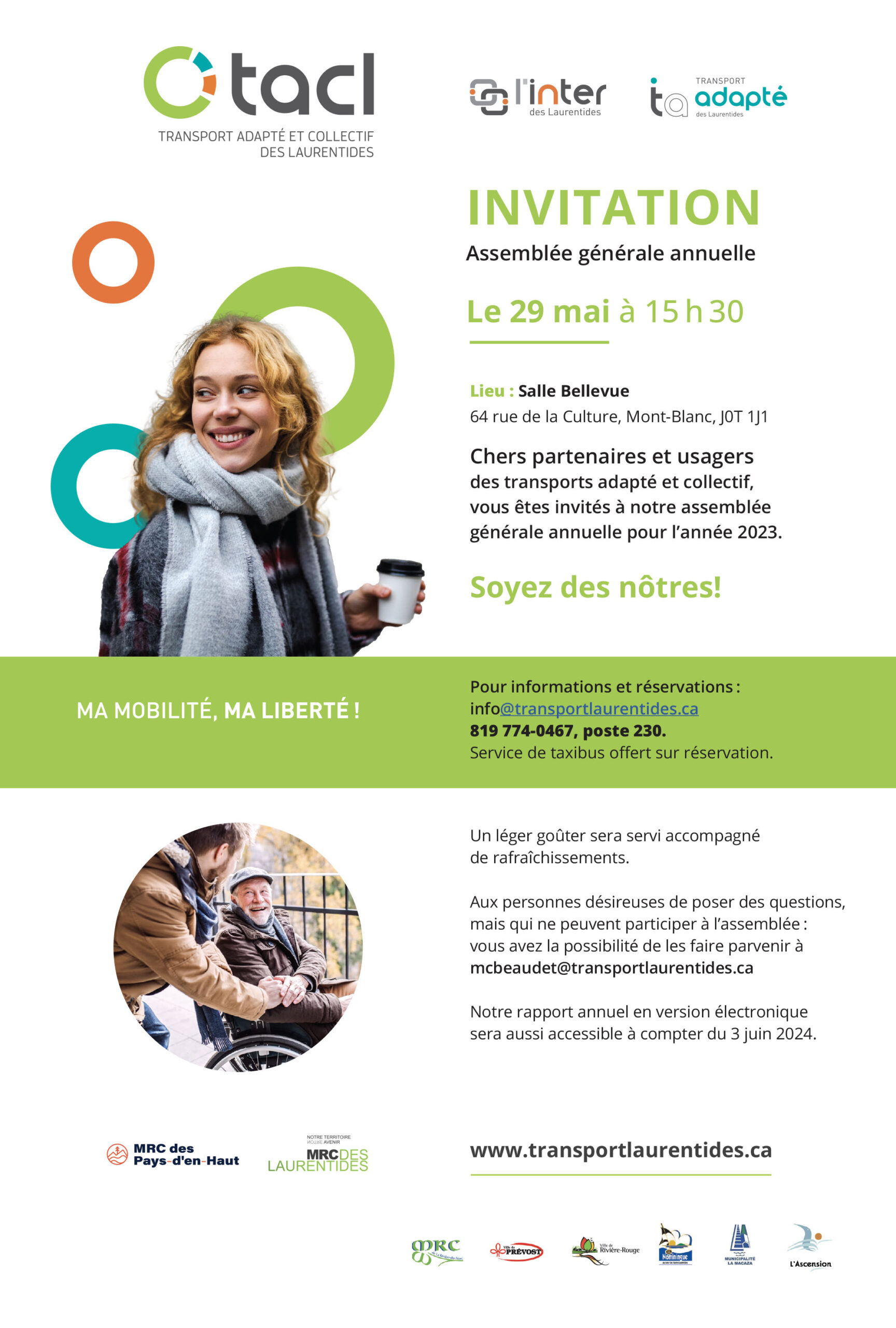 Invitation assemblée générale annuelle TACL le 29 mai 2024 - TaCL